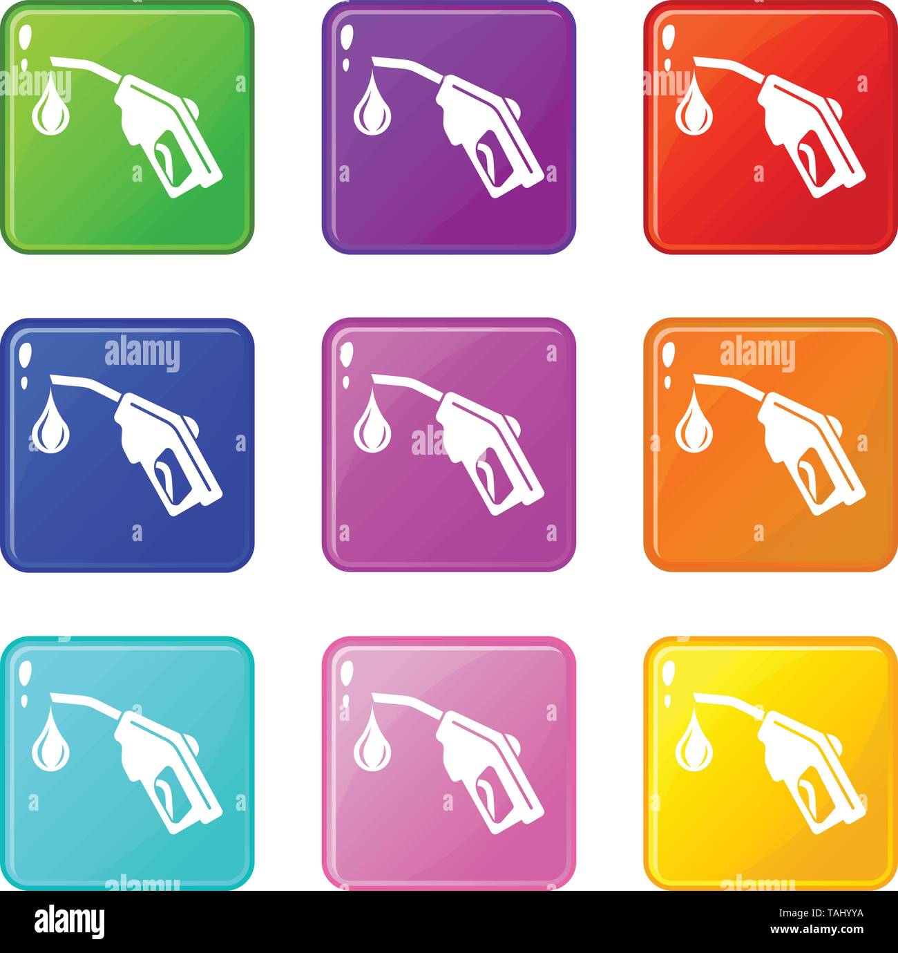 Gas pistol icons set 9 color collection Stock Vector Image & Art - Alamy