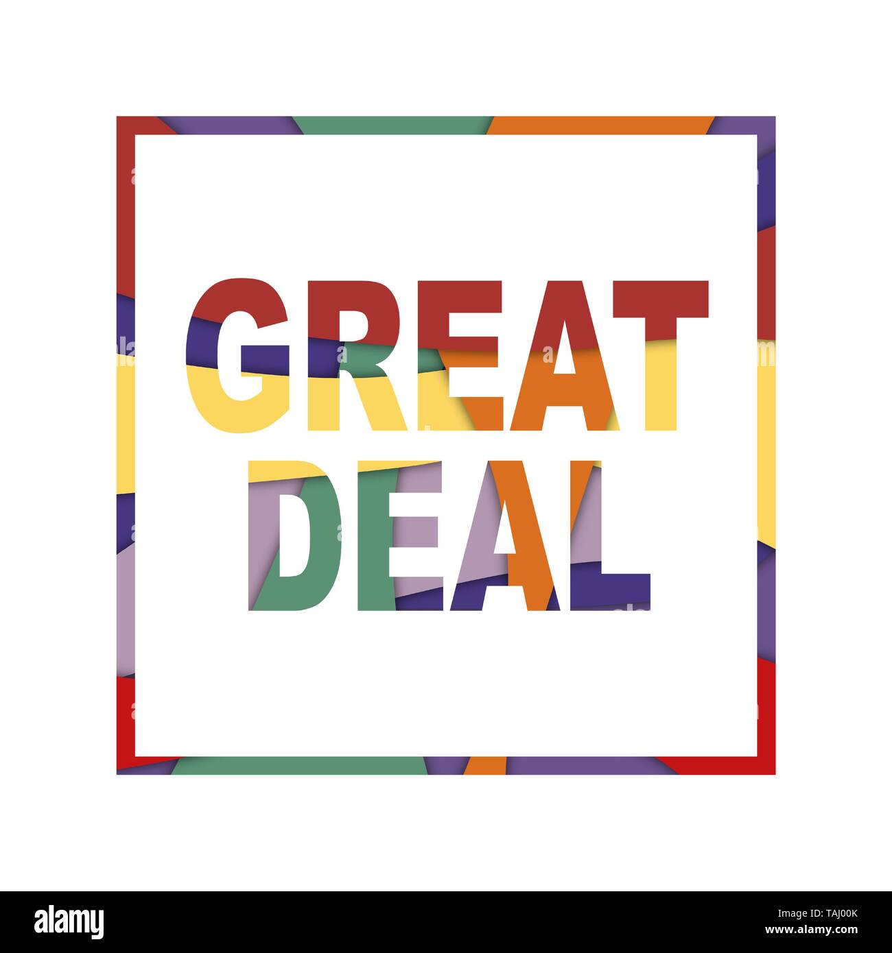 pattern with Great Deal text. Vector wallpaper, stickers. white ...