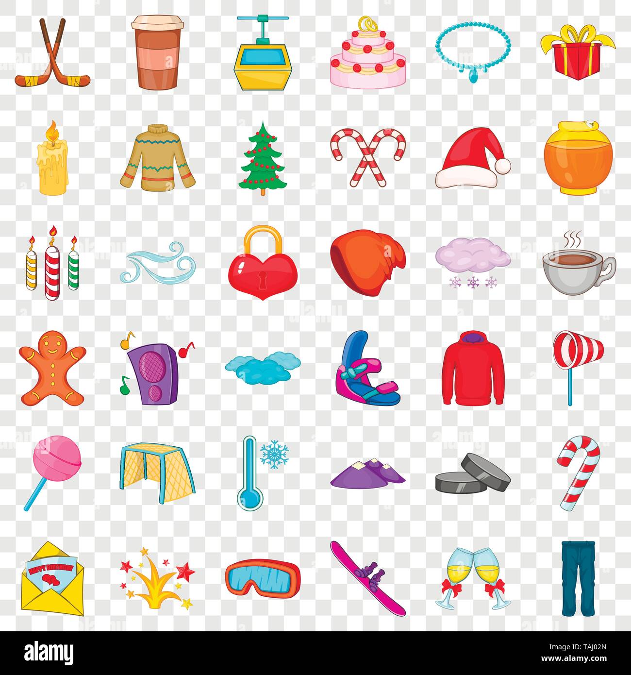 Decoration icons set, cartoon style Stock Vector Image & Art - Alamy