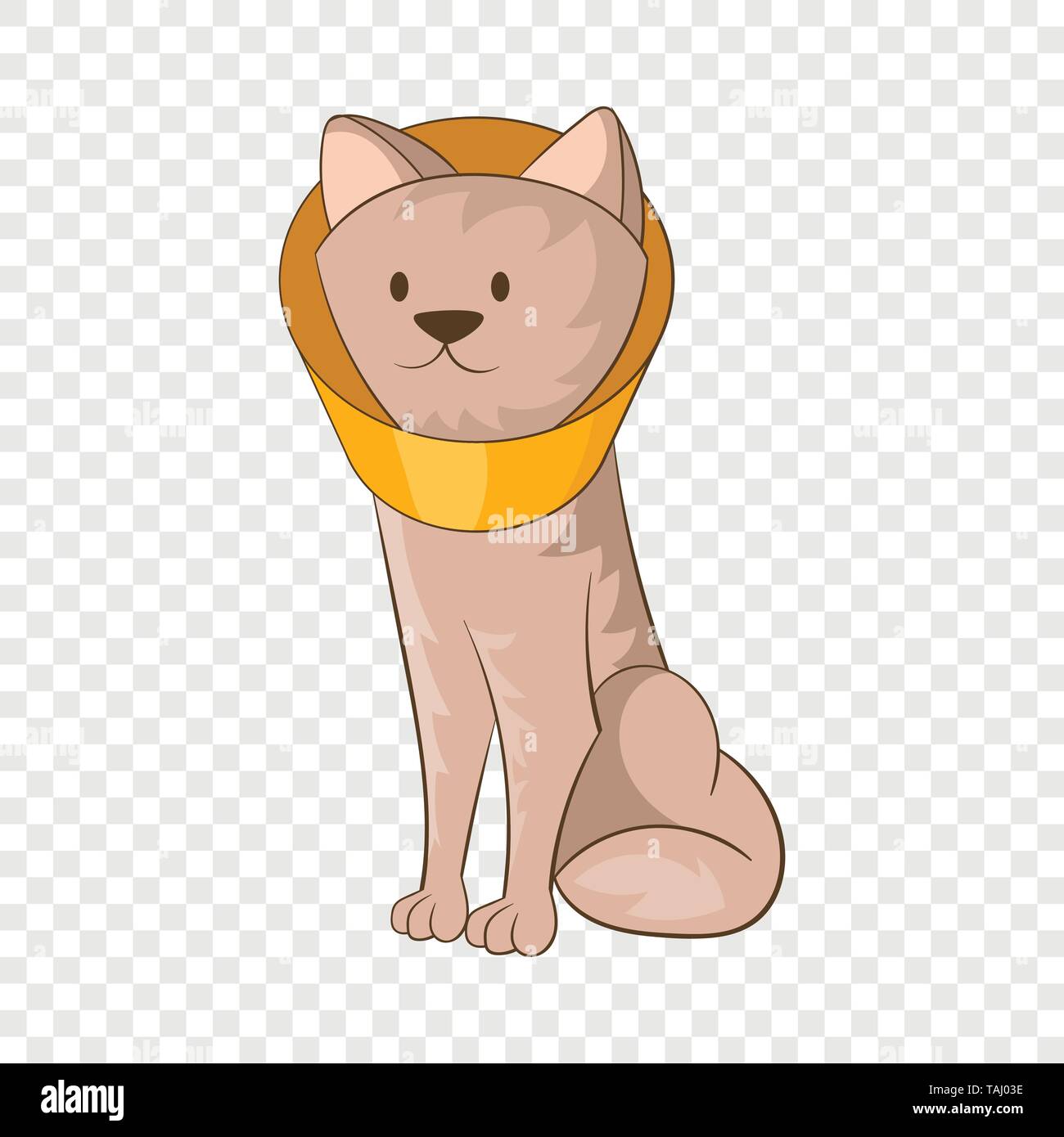 Dog wearing funnel cone colla icon, cartoon style Stock Vector Image ...
