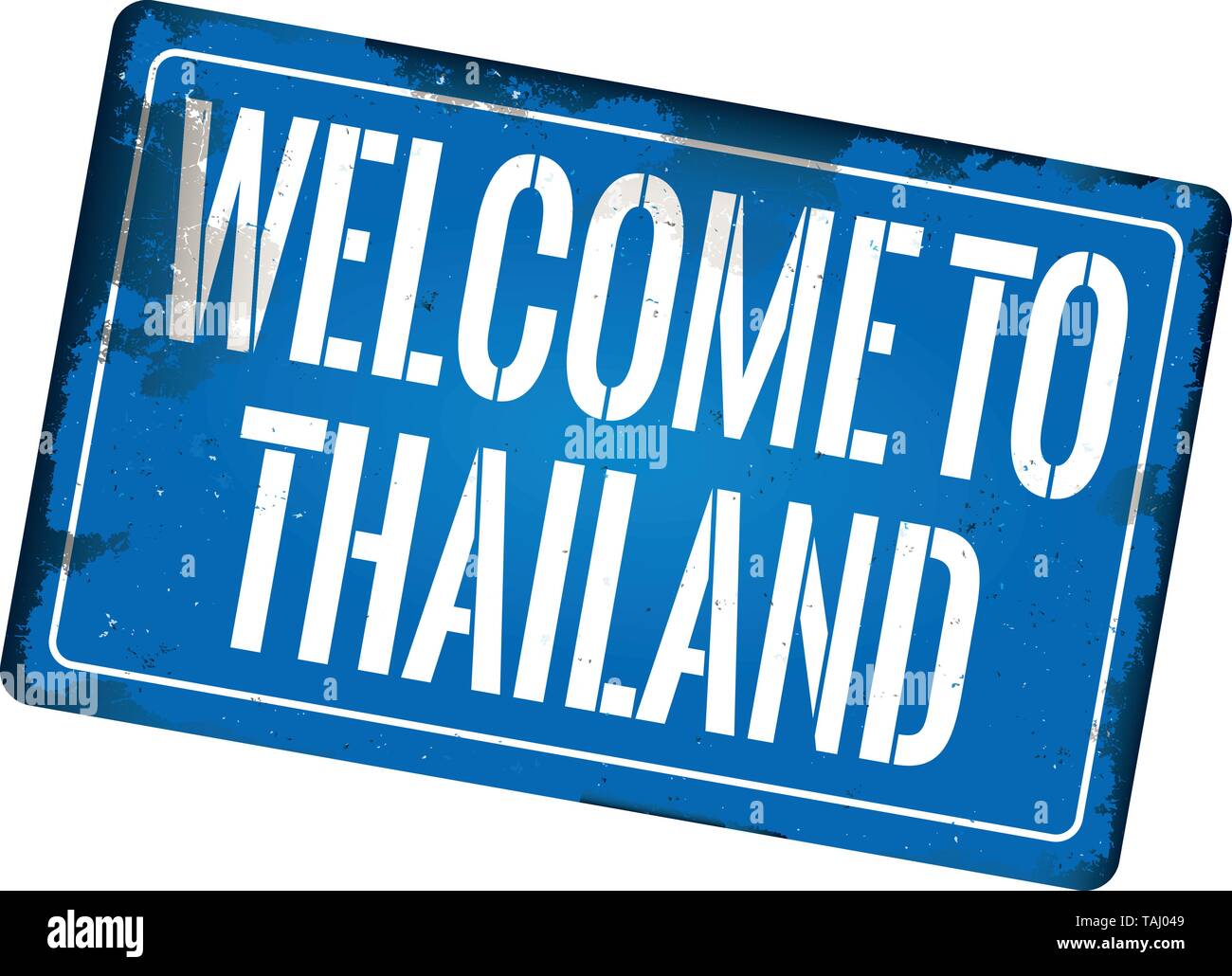 Welcome to Thailand vintage rusty metal sign on a white background ...