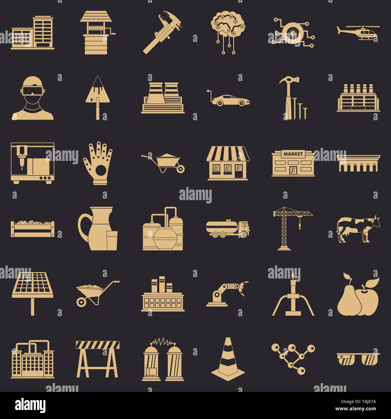 Industry icons set, simple style Stock Vector Image & Art - Alamy