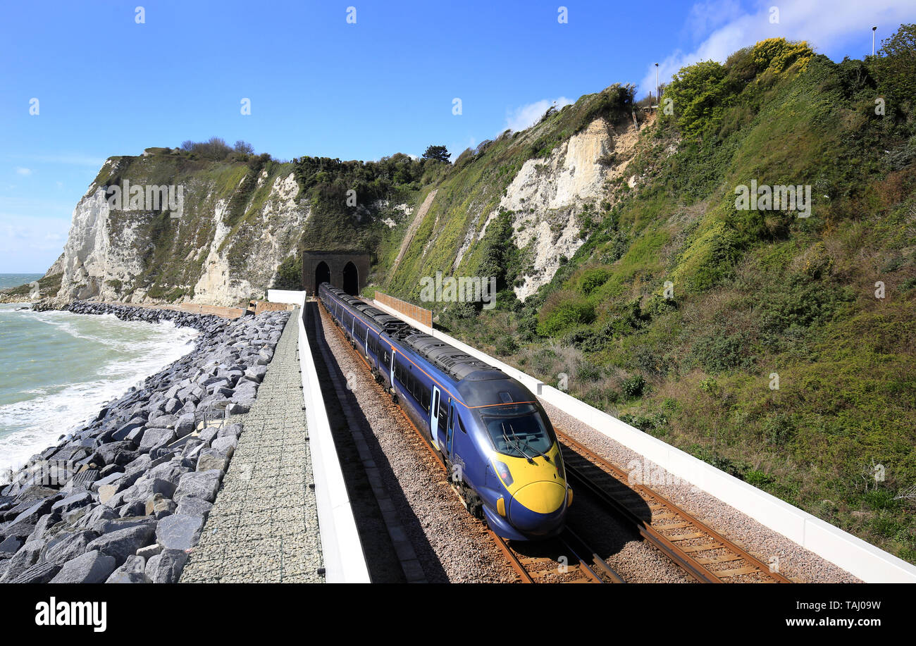 A southeastern highspeed javelin train passes through dover hi-res ...
