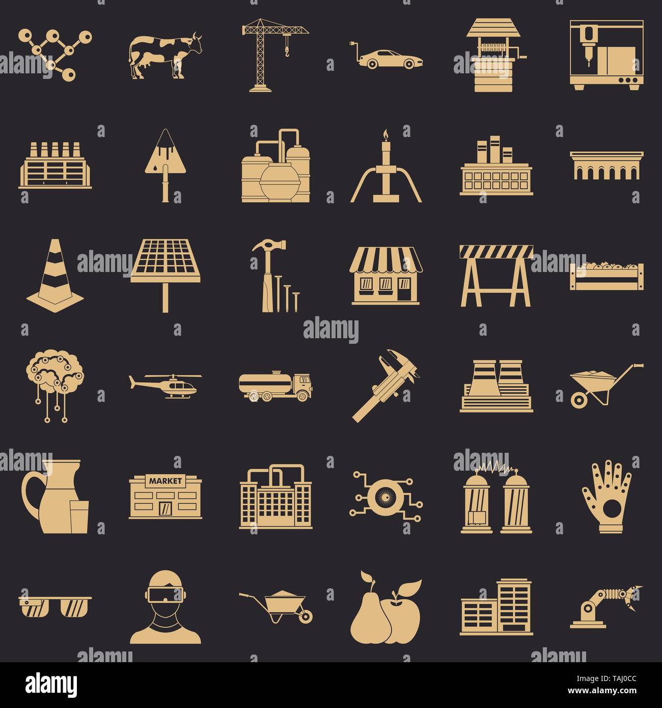 Market icons set, simple style Stock Vector Image & Art - Alamy