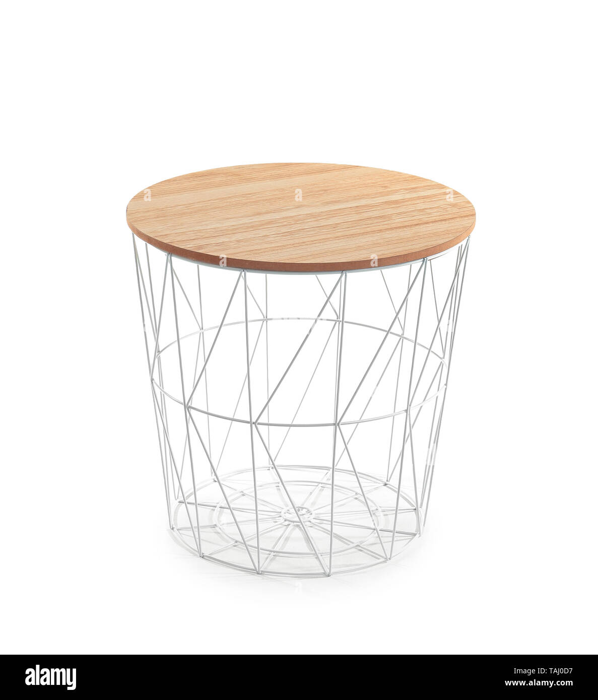 Decorative table on white background Stock Photo - Alamy