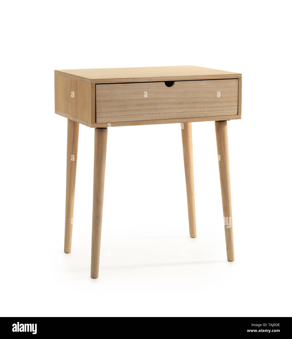 Wooden table on white background Stock Photo - Alamy