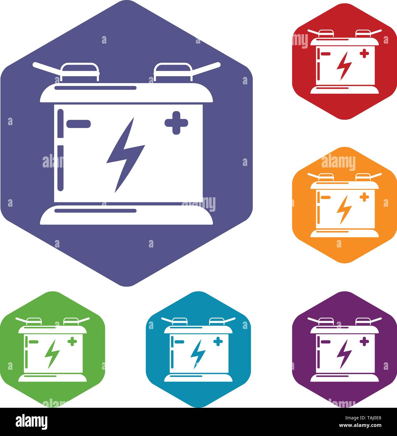 Accumulator icons vector hexahedron Stock Vector Image & Art - Alamy