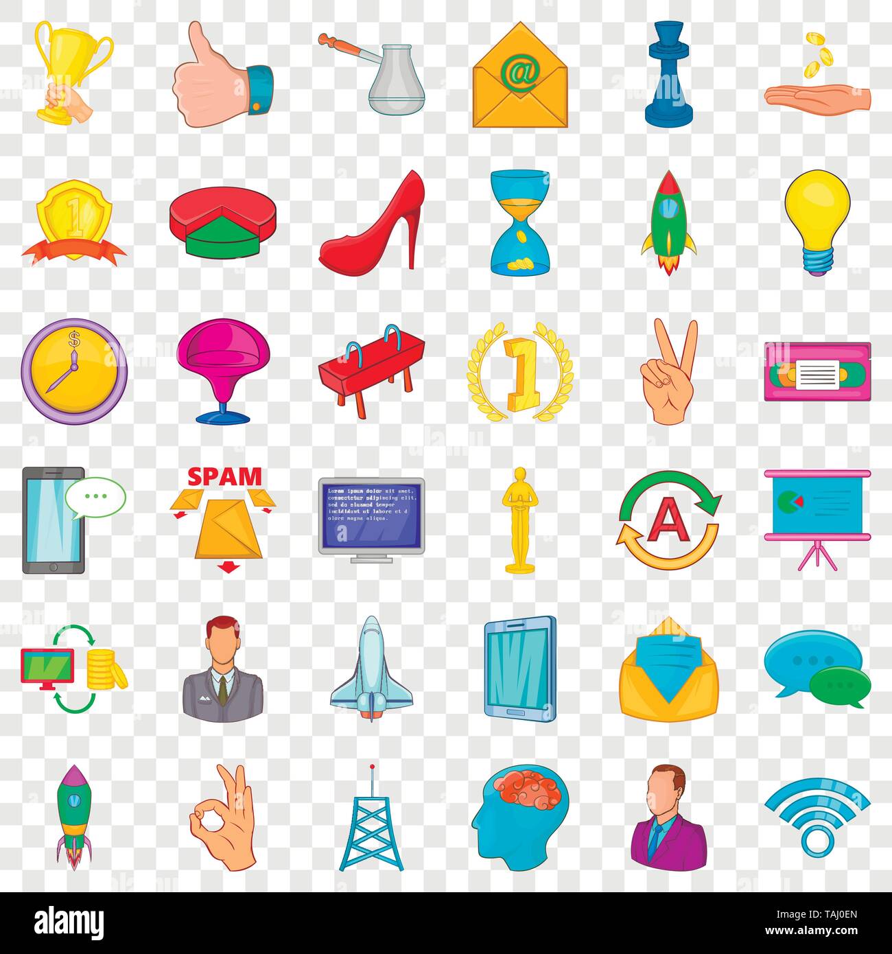 Mail icons set, cartoon style Stock Vector Image & Art - Alamy