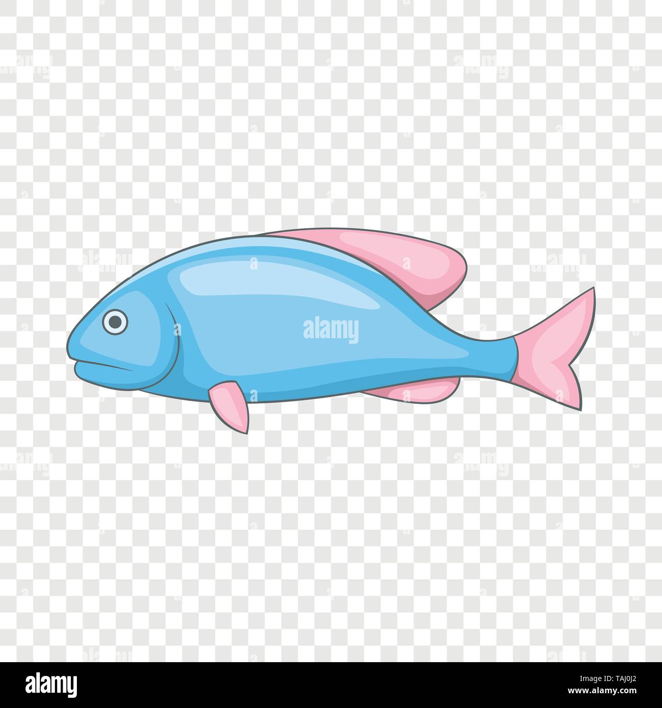 Blue fish with pink fins icon, cartoon style Stock Vector Image & Art ...