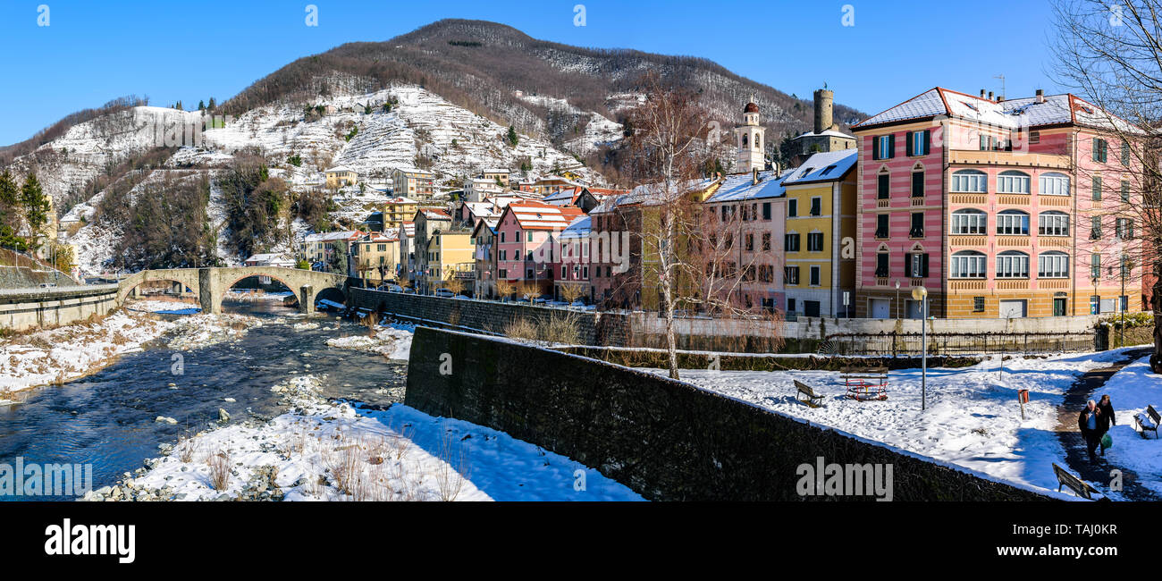 Winter view of ligurian village of Campo Ligure, registered to "i ...