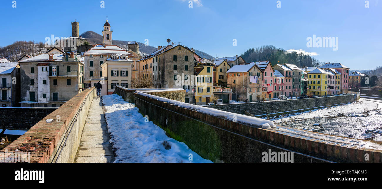 Winter view of ligurian village of Campo Ligure, registered to "i ...