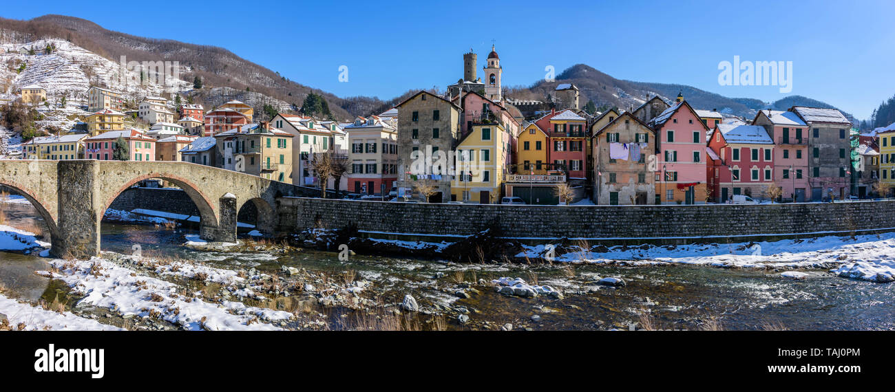 Winter view of ligurian village of Campo Ligure, registered to "i ...