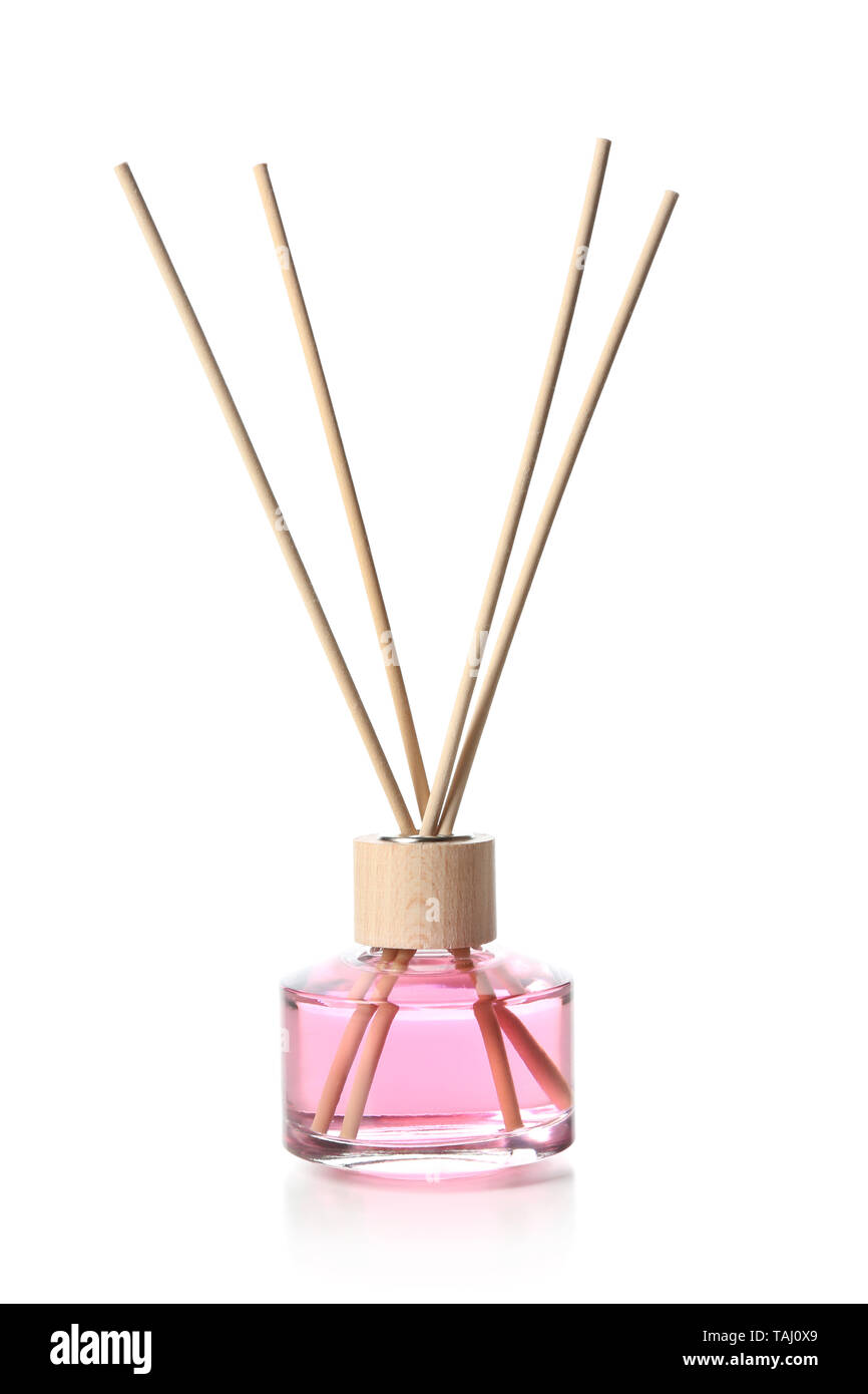 Reed diffuser on white background Stock Photo - Alamy