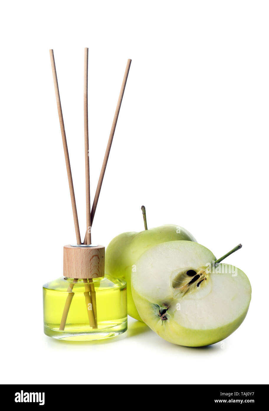Fruit reed diffuser on white background Stock Photo - Alamy