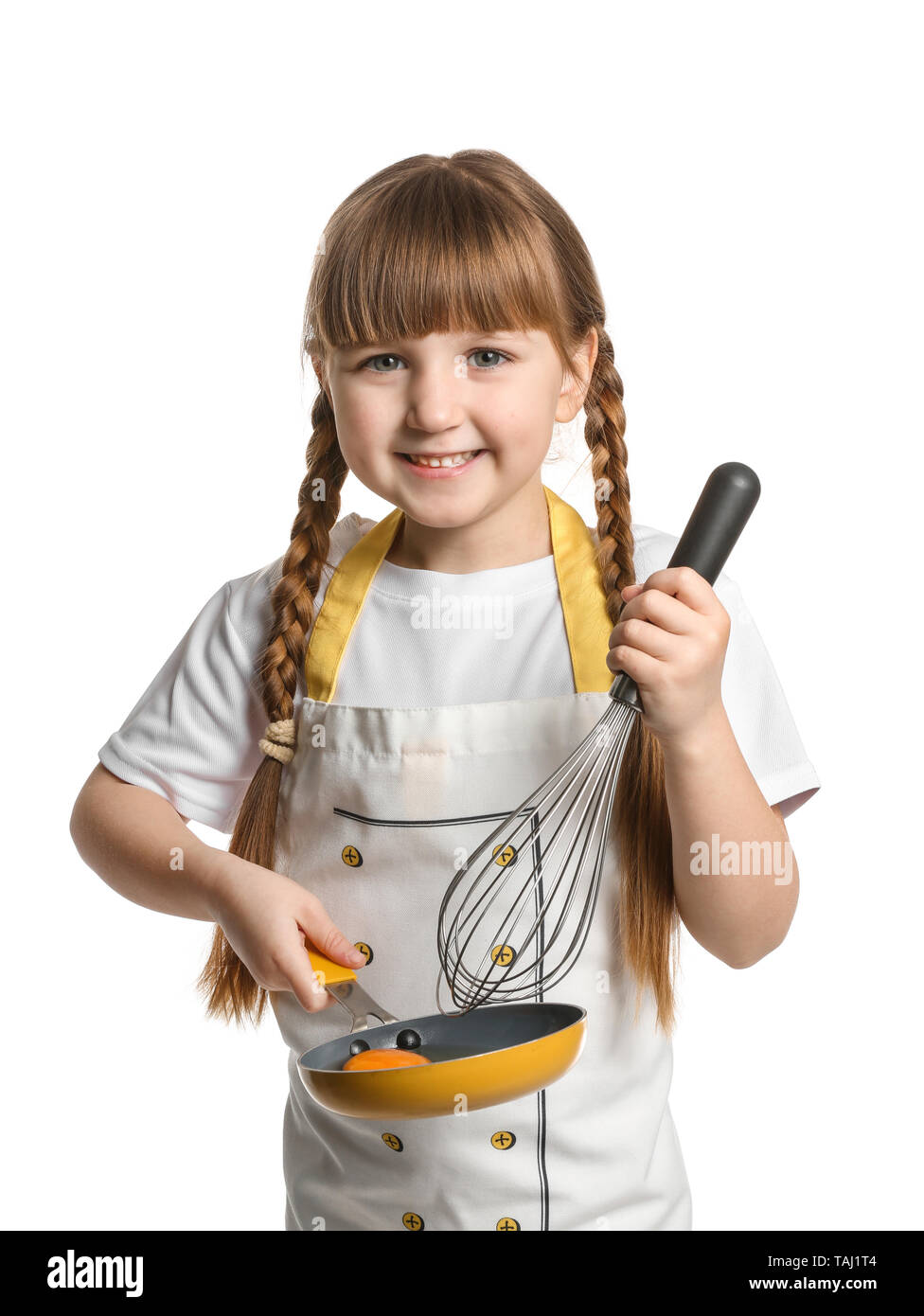 Cute little chef on white background Stock Photo - Alamy