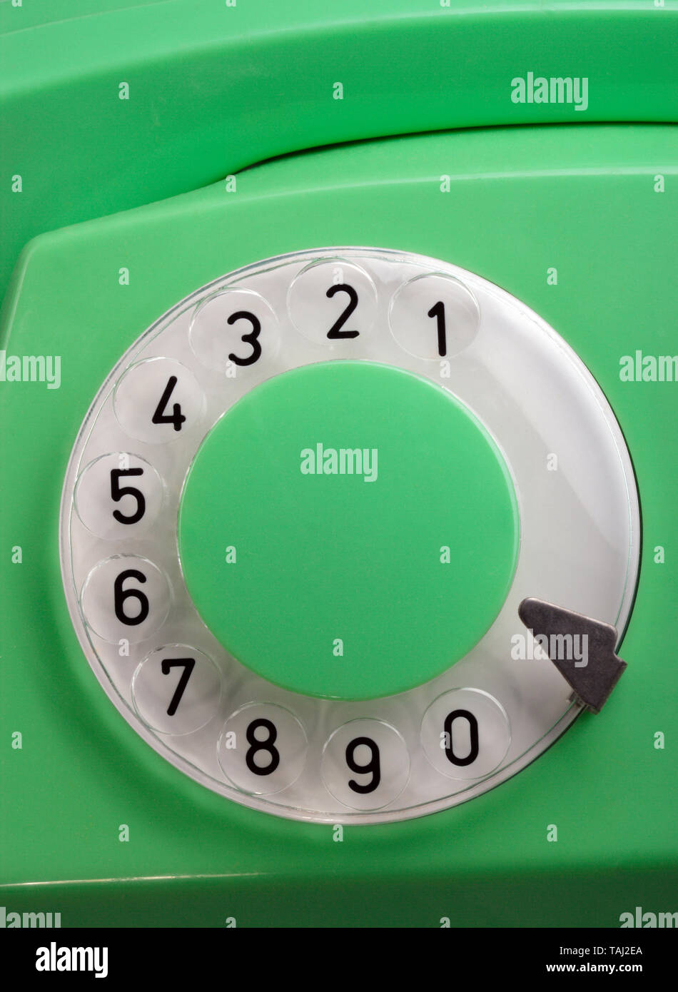 Old Green Rotary Telephone Stock Photo - Alamy