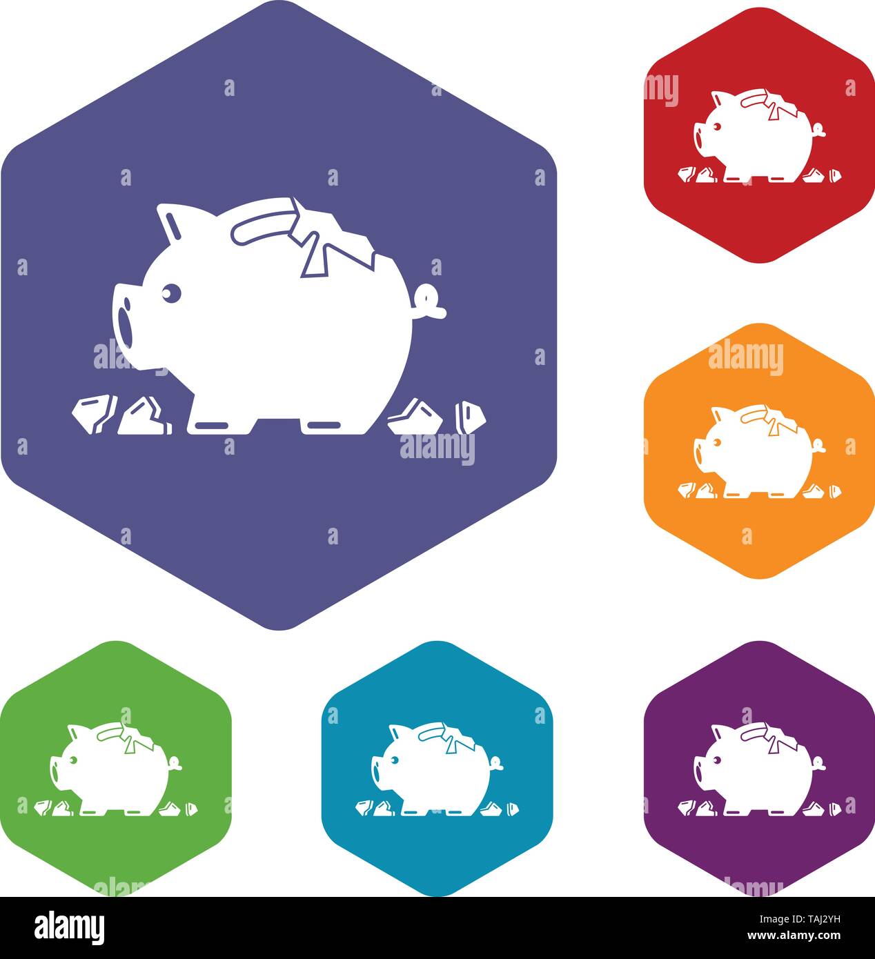 Broken piggy bank icons hi-res stock photography and images - Alamy