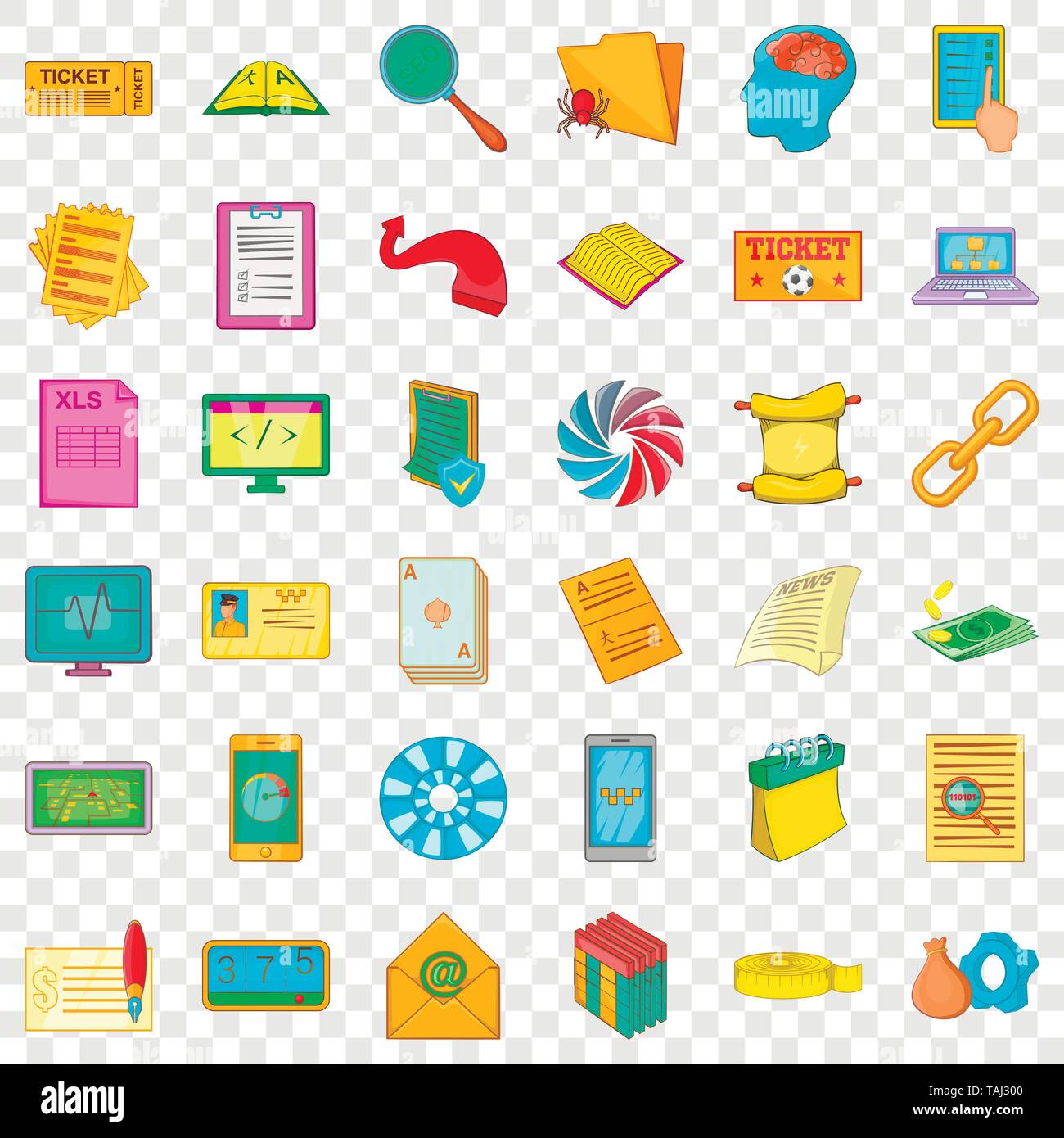 Phone icons set, cartoon style Stock Vector Image & Art - Alamy