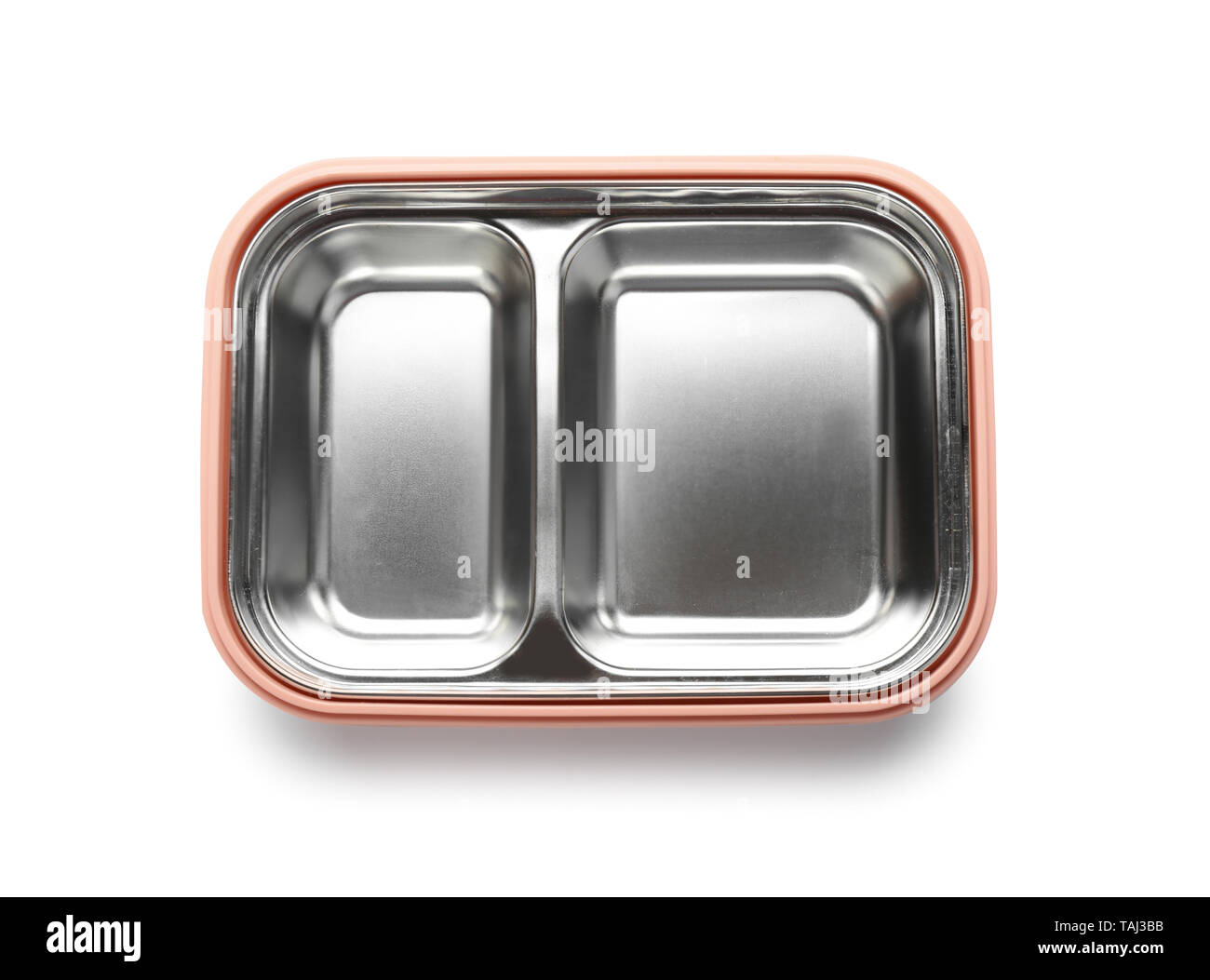 Empty school lunch box on white background Stock Photo - Alamy