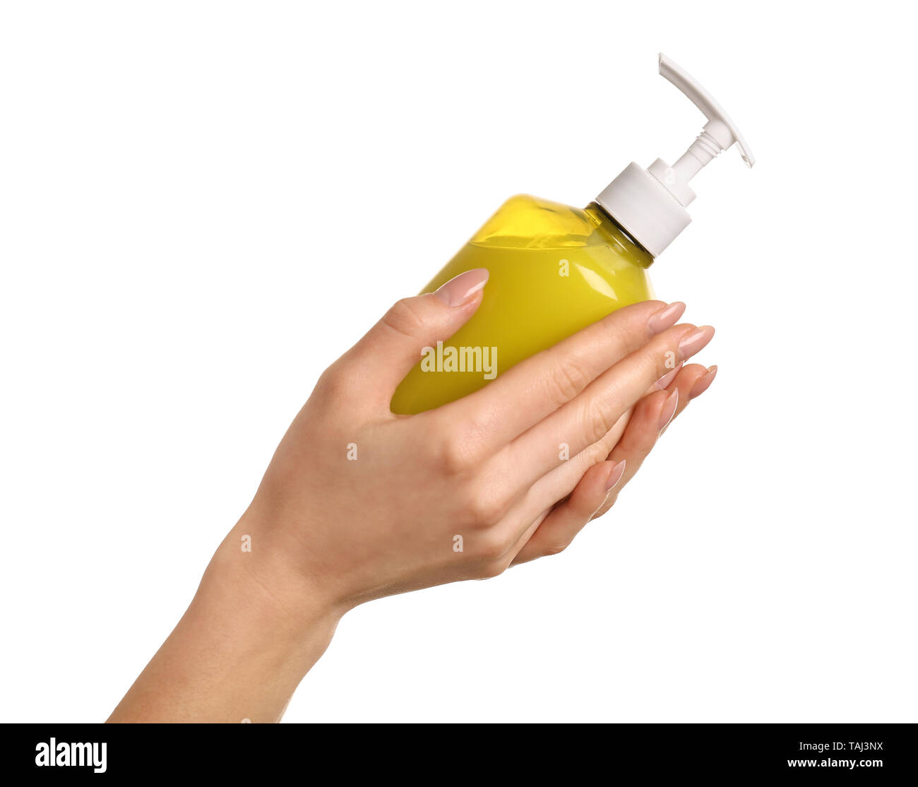 Woman washing hands liquid soap Cut Out Stock Images & Pictures - Alamy
