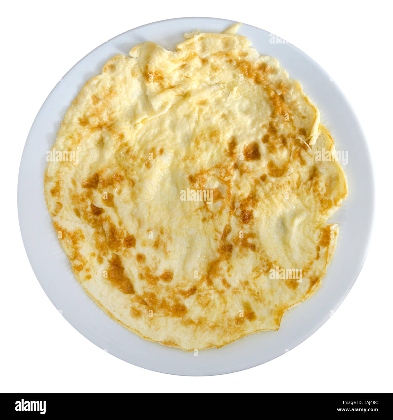 omelette on a plate isolated on white background Stock Photo - Alamy