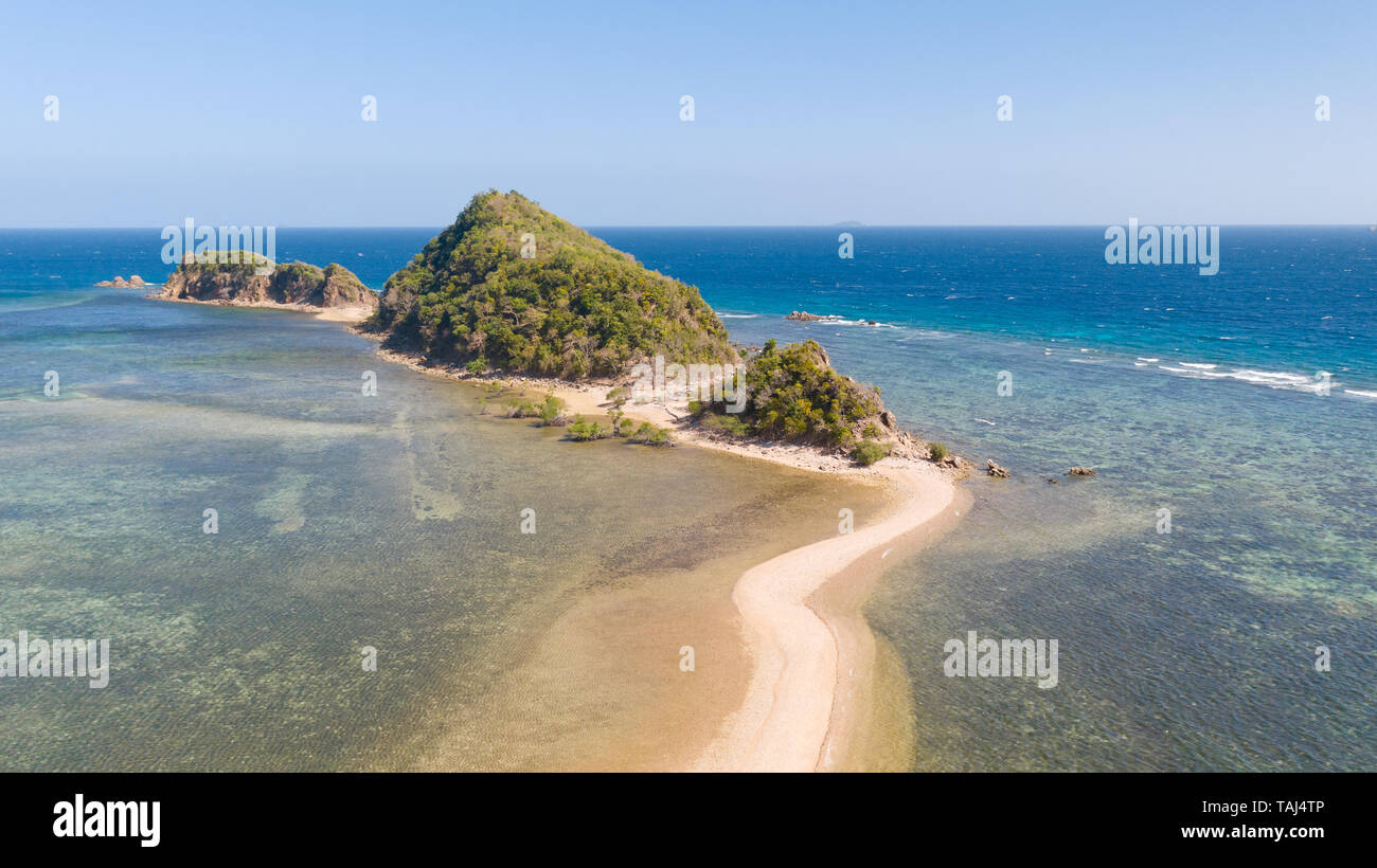 SmSmall islands with a sand bar. Coral reefs and blue lagoons. islands ...
