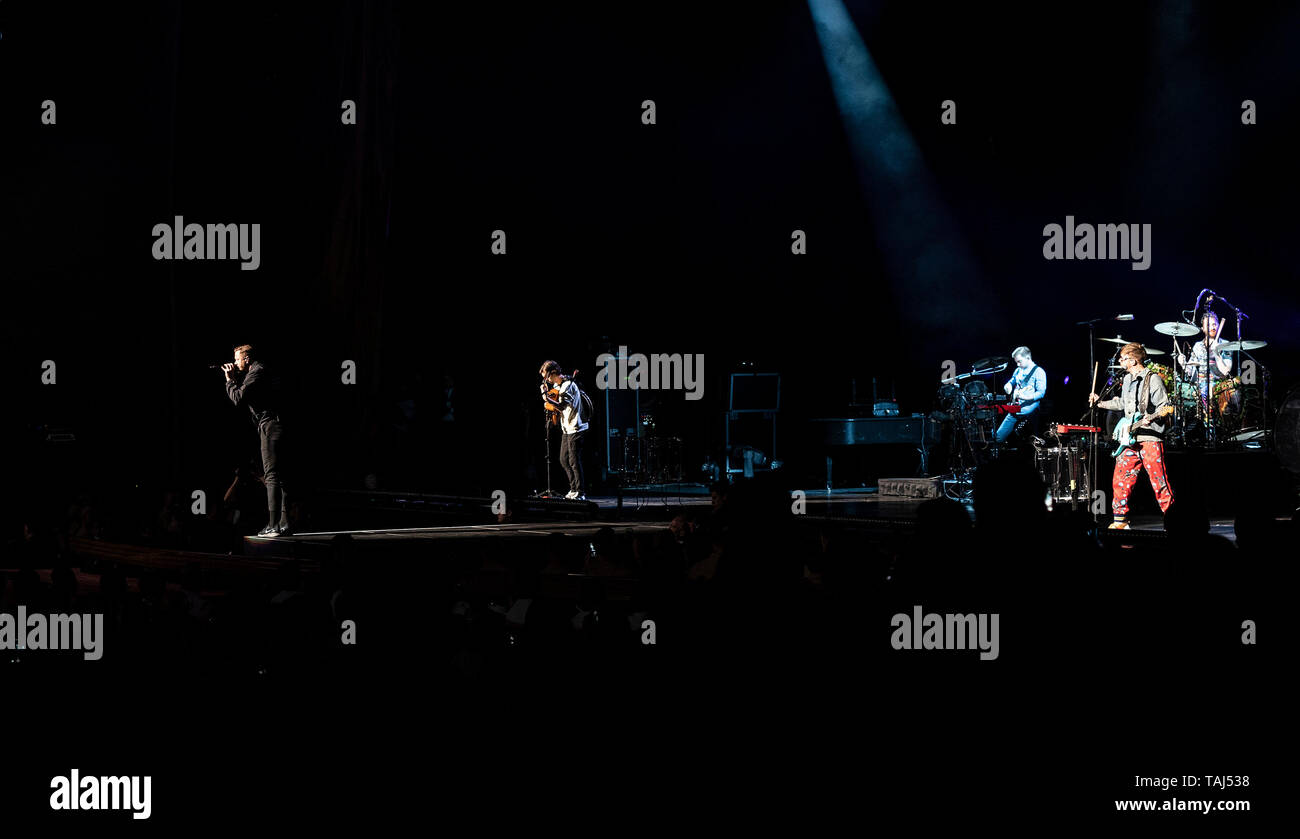 New York, United States. 25th May, 2019. Imagine Dragons band performs ...