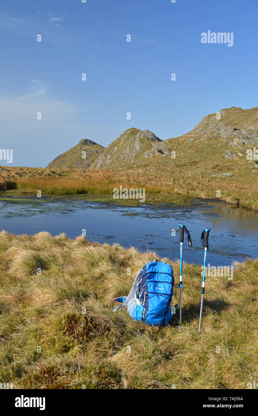 Pool of water on Cnicht mountain Stock Photo - Alamy