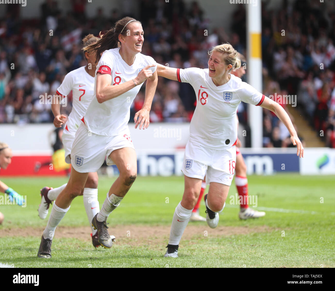 Walsall, United Kingdom. 25 May 2019. Jill Scott of England celebrate ...