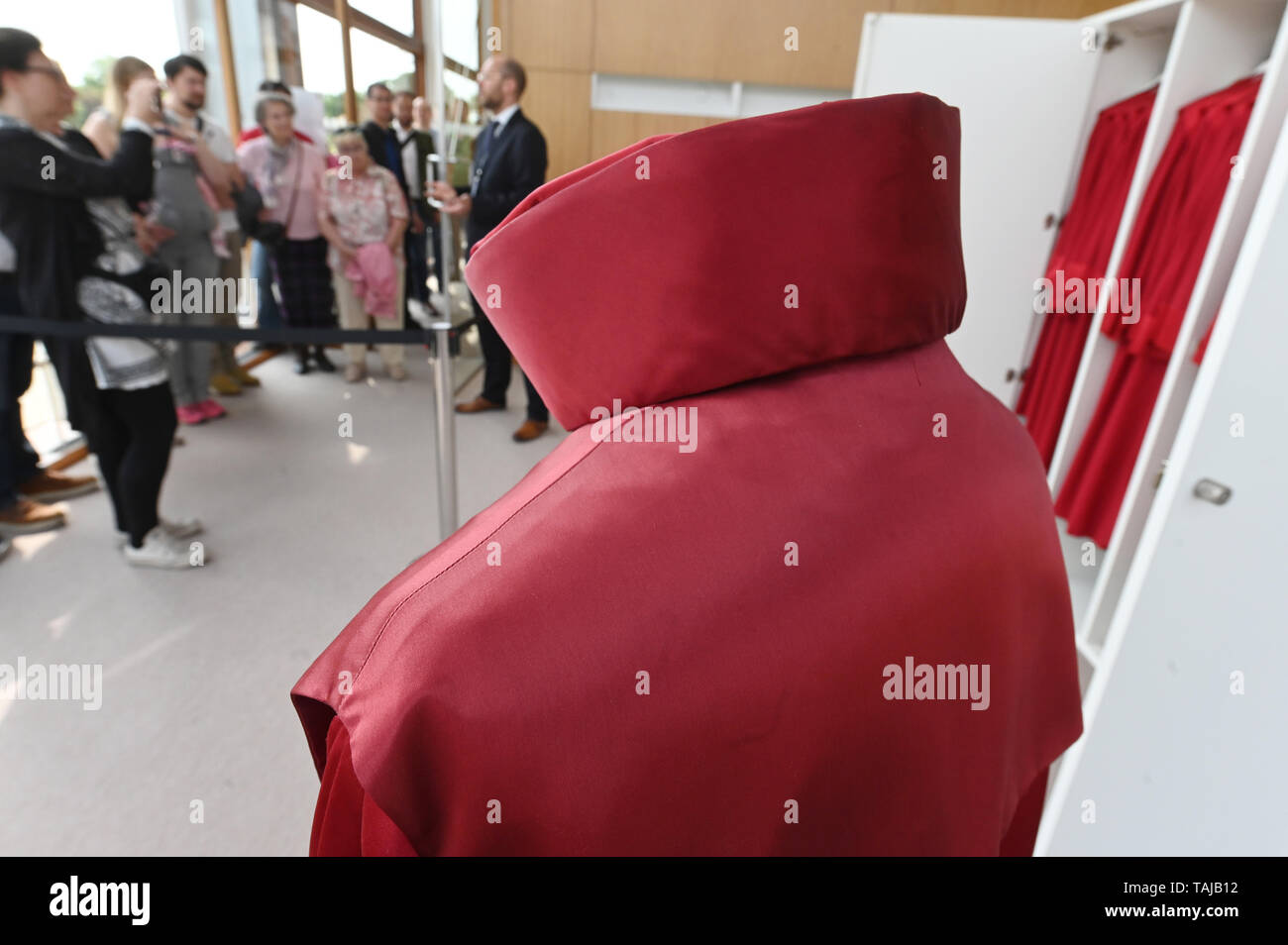 Karlsruhe, Germany. 25th May, 2019. A red robe is on display at the ...
