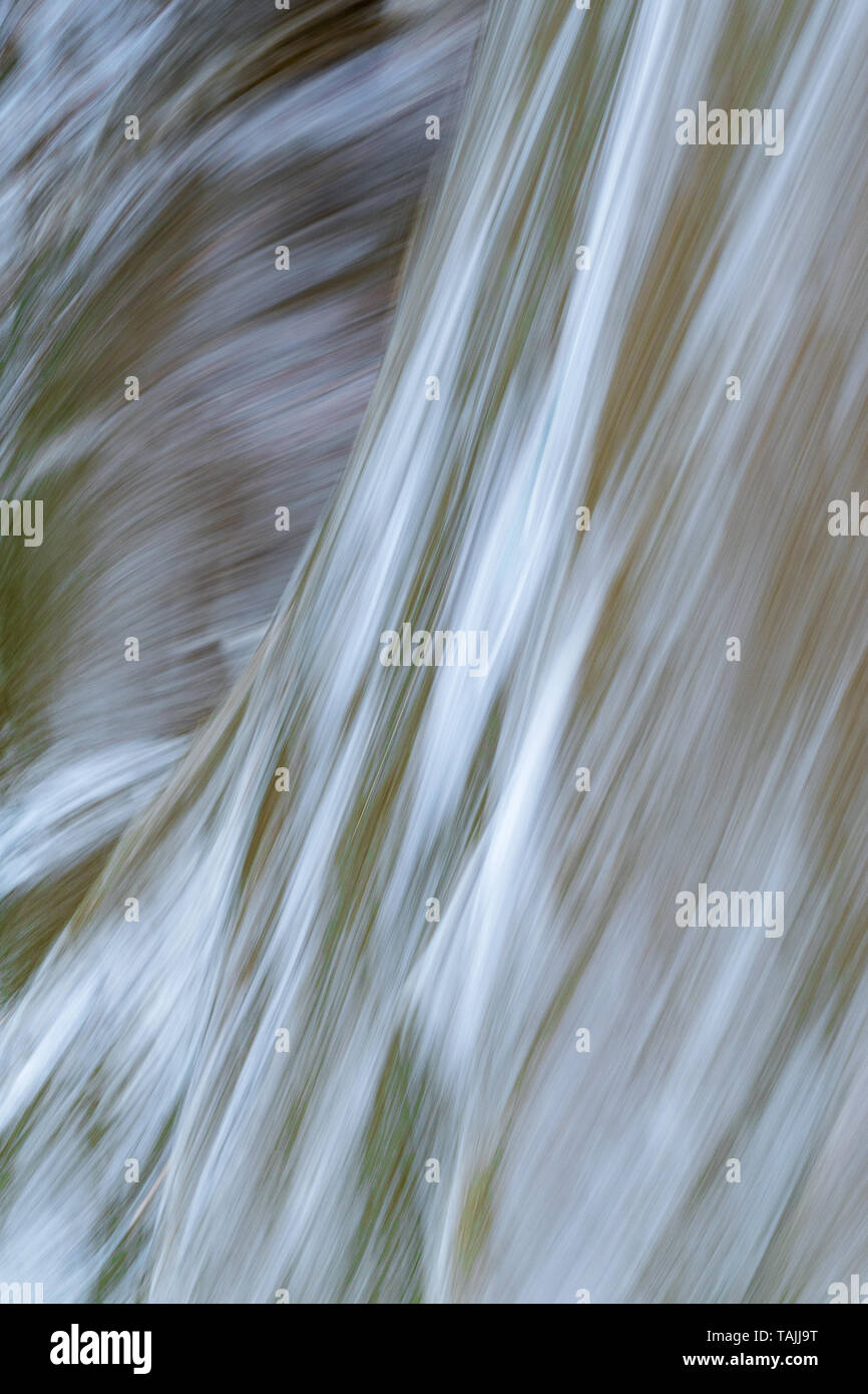 Abstract image showing the power and dynamic energy of rushing water ...