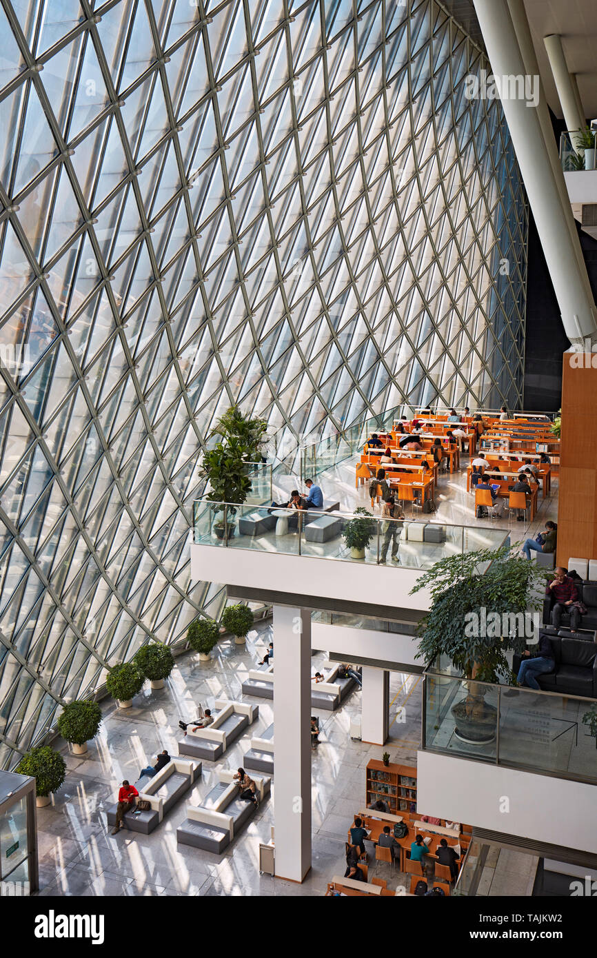 Interior of Shenzhen Library at Shenzhen Cultural Center. Shenzhen ...