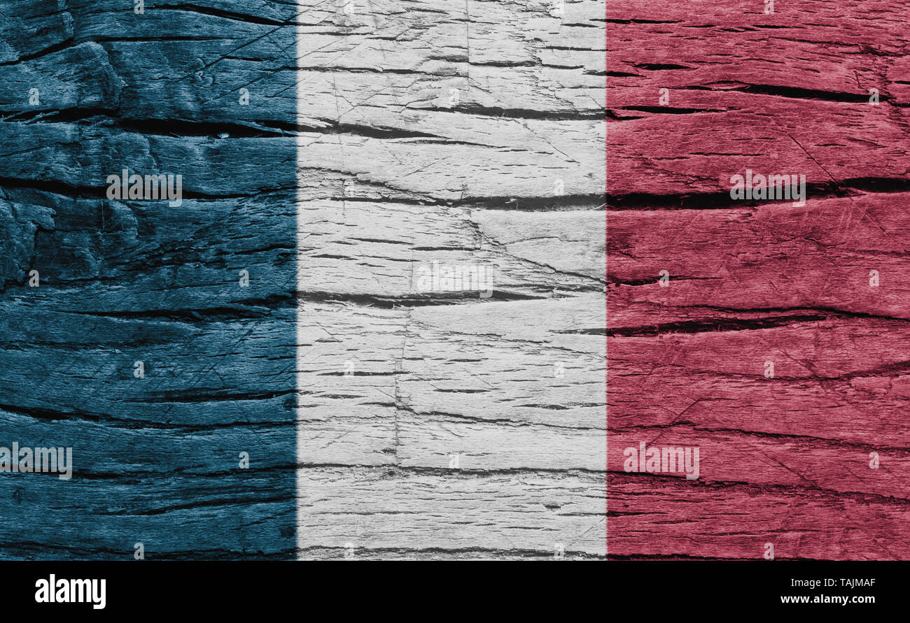 France national flag on wood texture background Stock Photo - Alamy