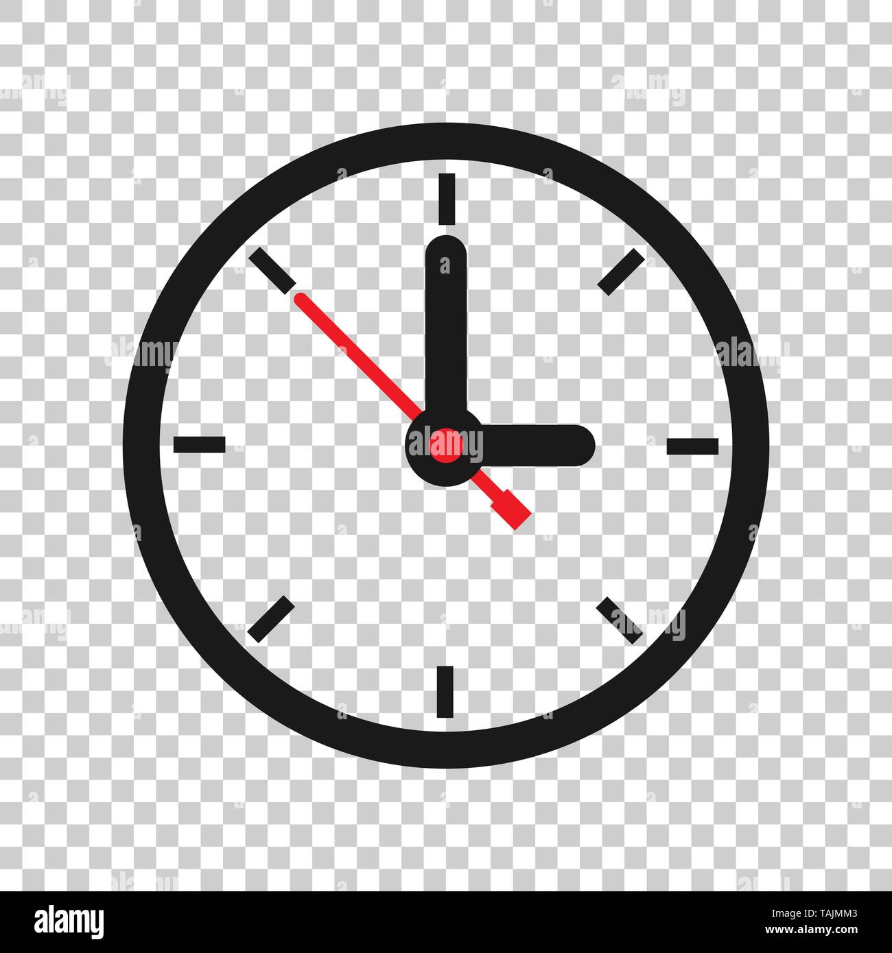 Clock sign icon in transparent style. Time management vector ...