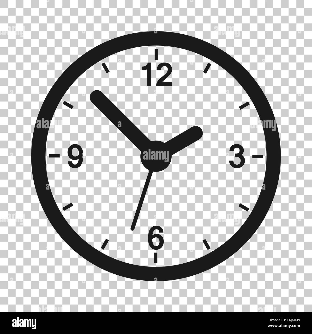 Clock sign icon in transparent style. Time management vector ...