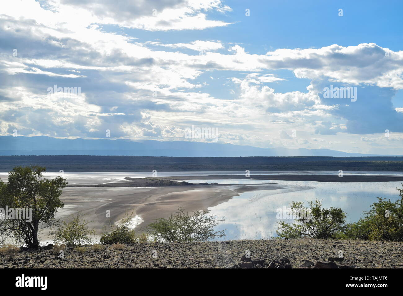 Lake in the arid landscapes of Lake Magadi, Rift Valley Stock Photo - Alamy