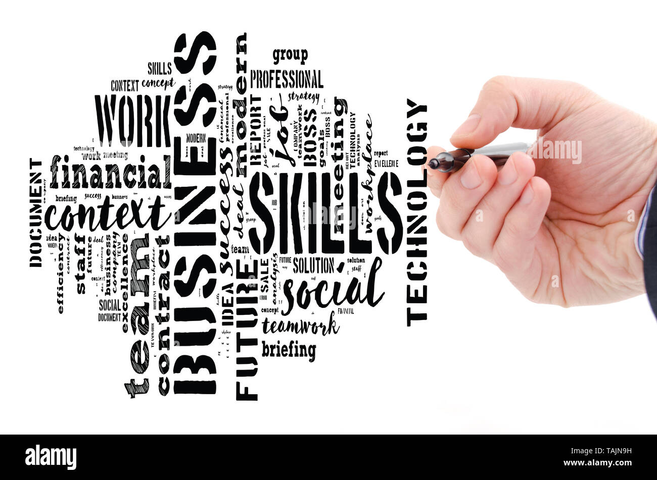 Skills word cloud collage over white background Stock Photo - Alamy