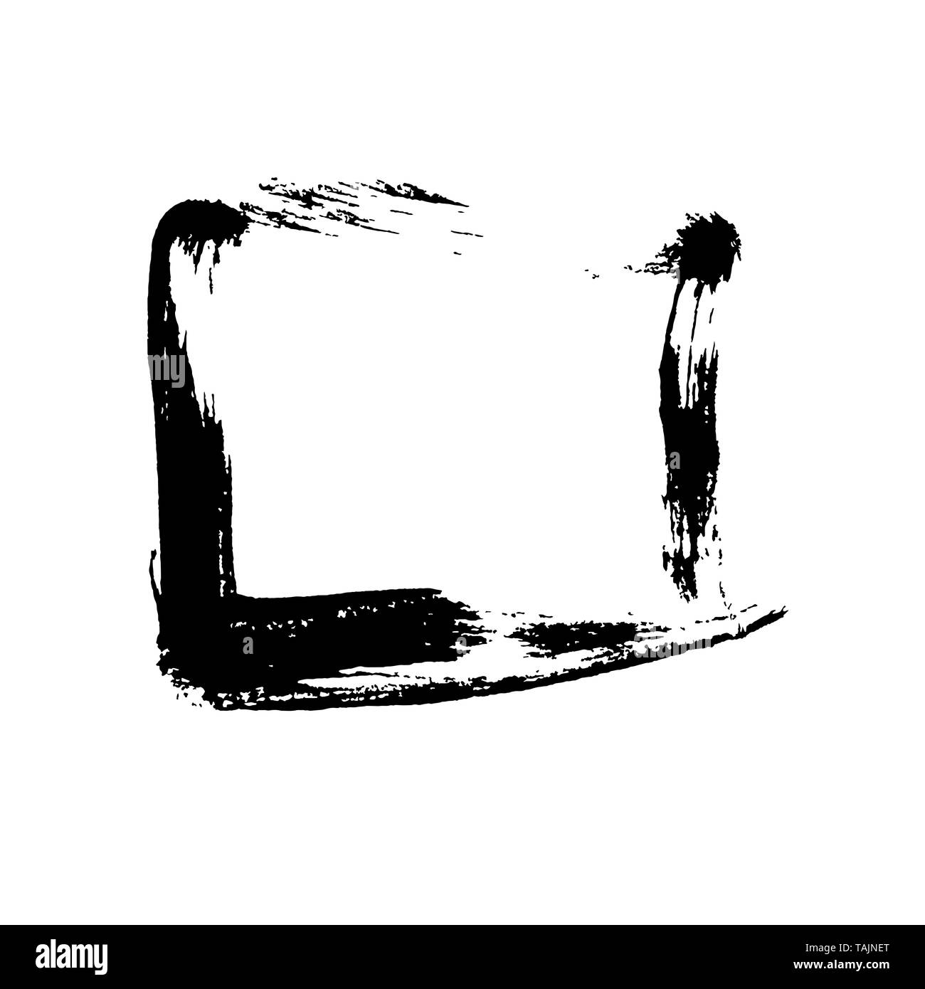 Ink vector brush stroke frame. Vector illustration. Grunge texture ...