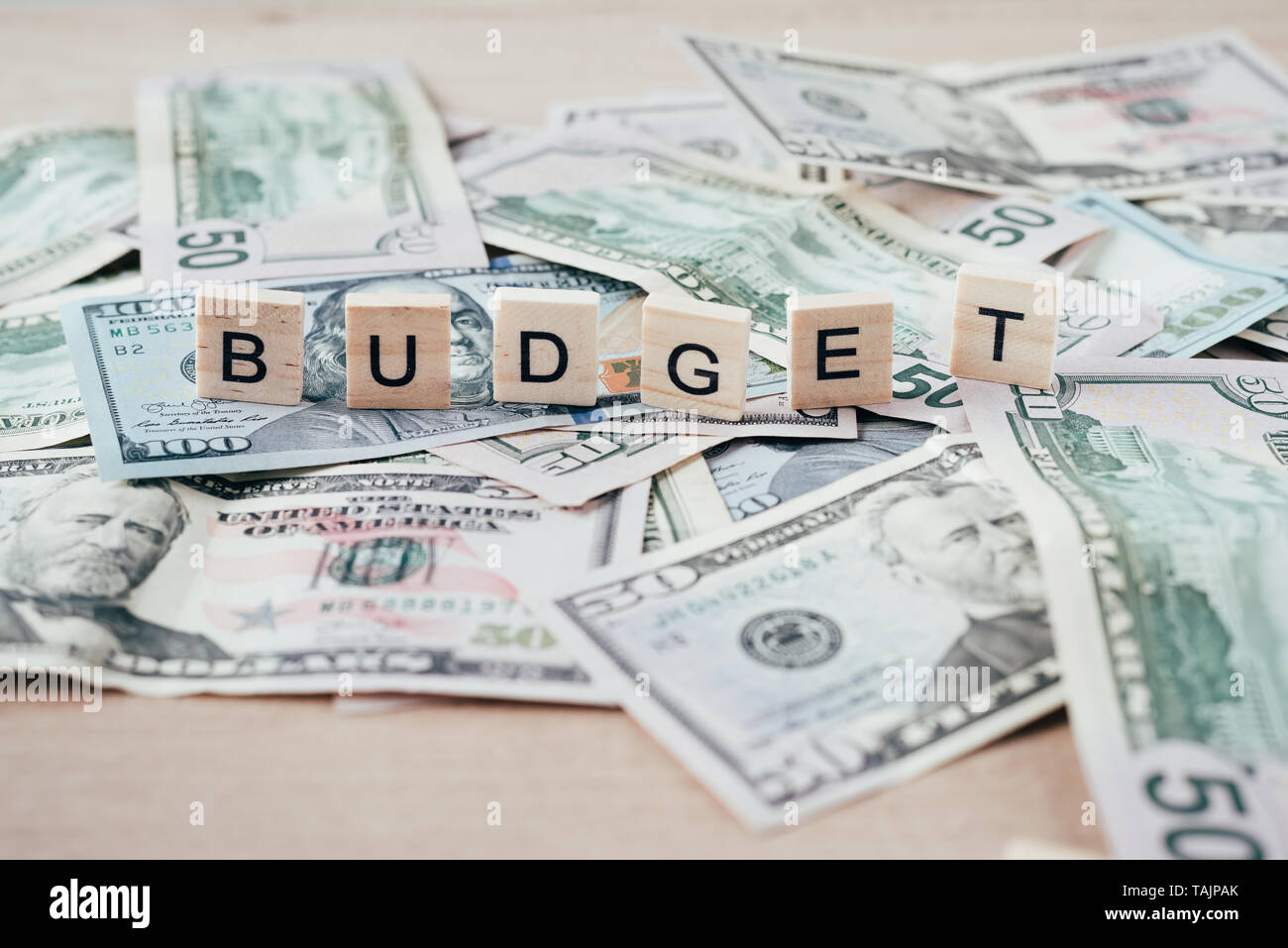 Dollar bills background and word budget. Finance and invesment concept ...