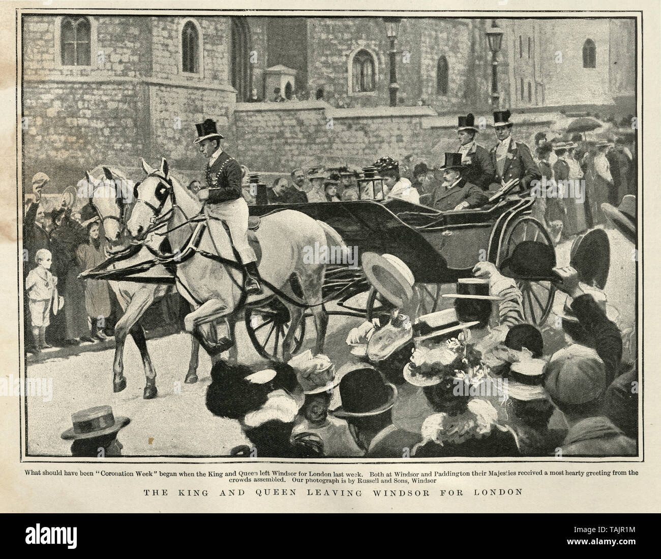 King Edward VII and Alexandra of Denmark leaving Windsor for London ...