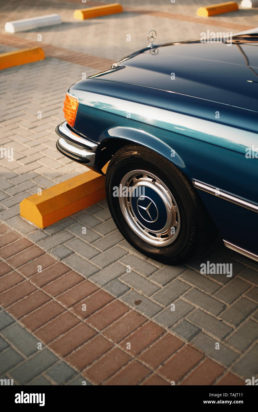 Classic Blue Mercedes Stock Photo - Alamy