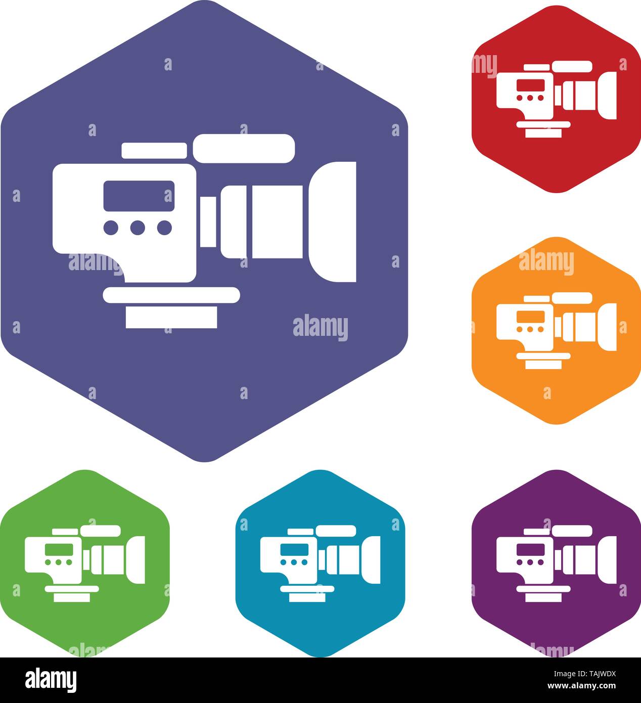 Tv camera icons vector hexahedron Stock Vector Image & Art - Alamy