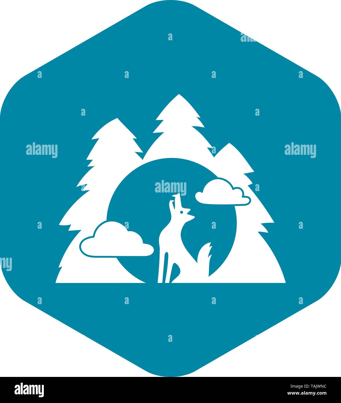 Wolf forest howl icon, simple style Stock Vector Image & Art - Alamy