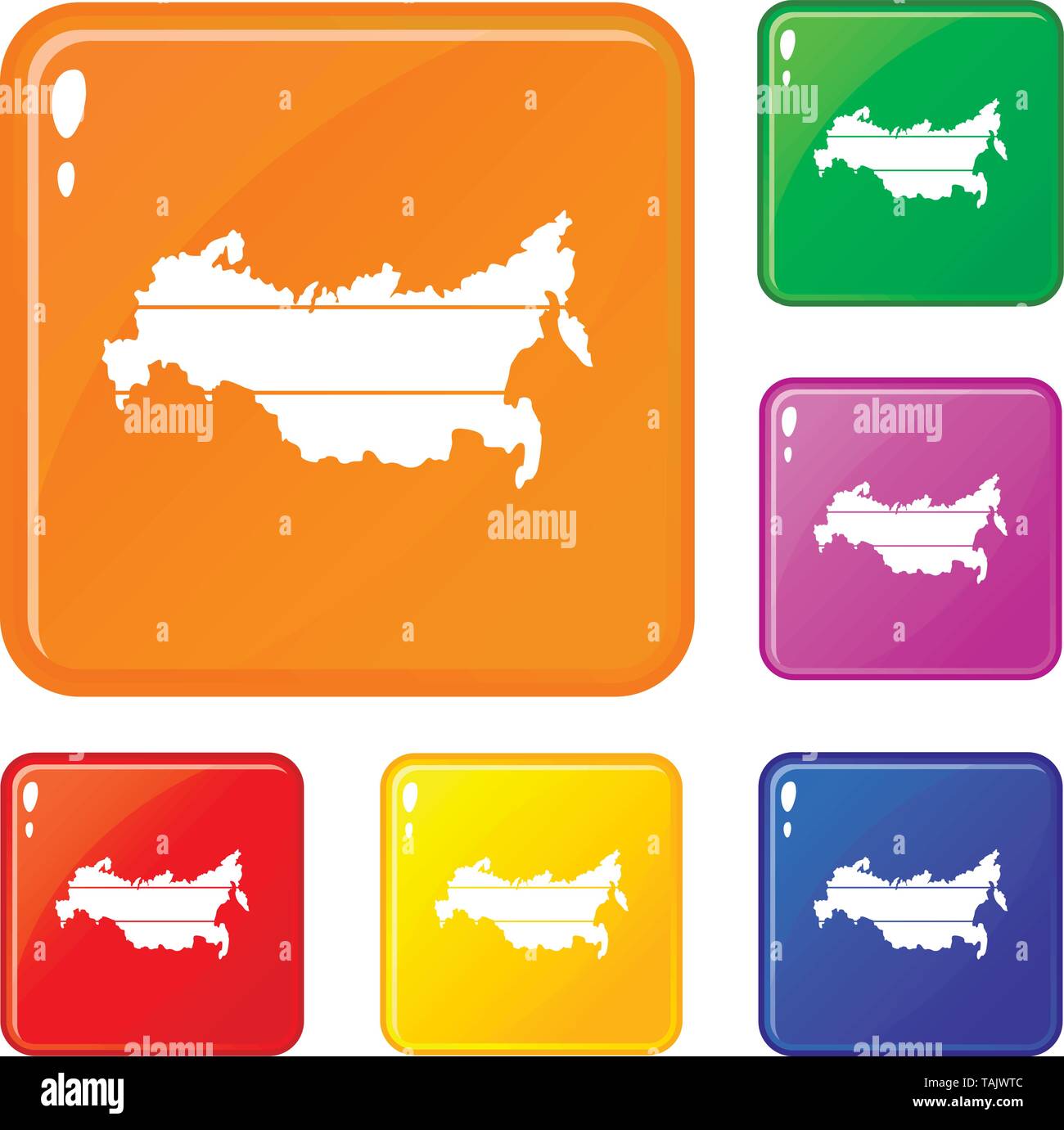 Map of Russia icons set vector color Stock Vector Image & Art - Alamy
