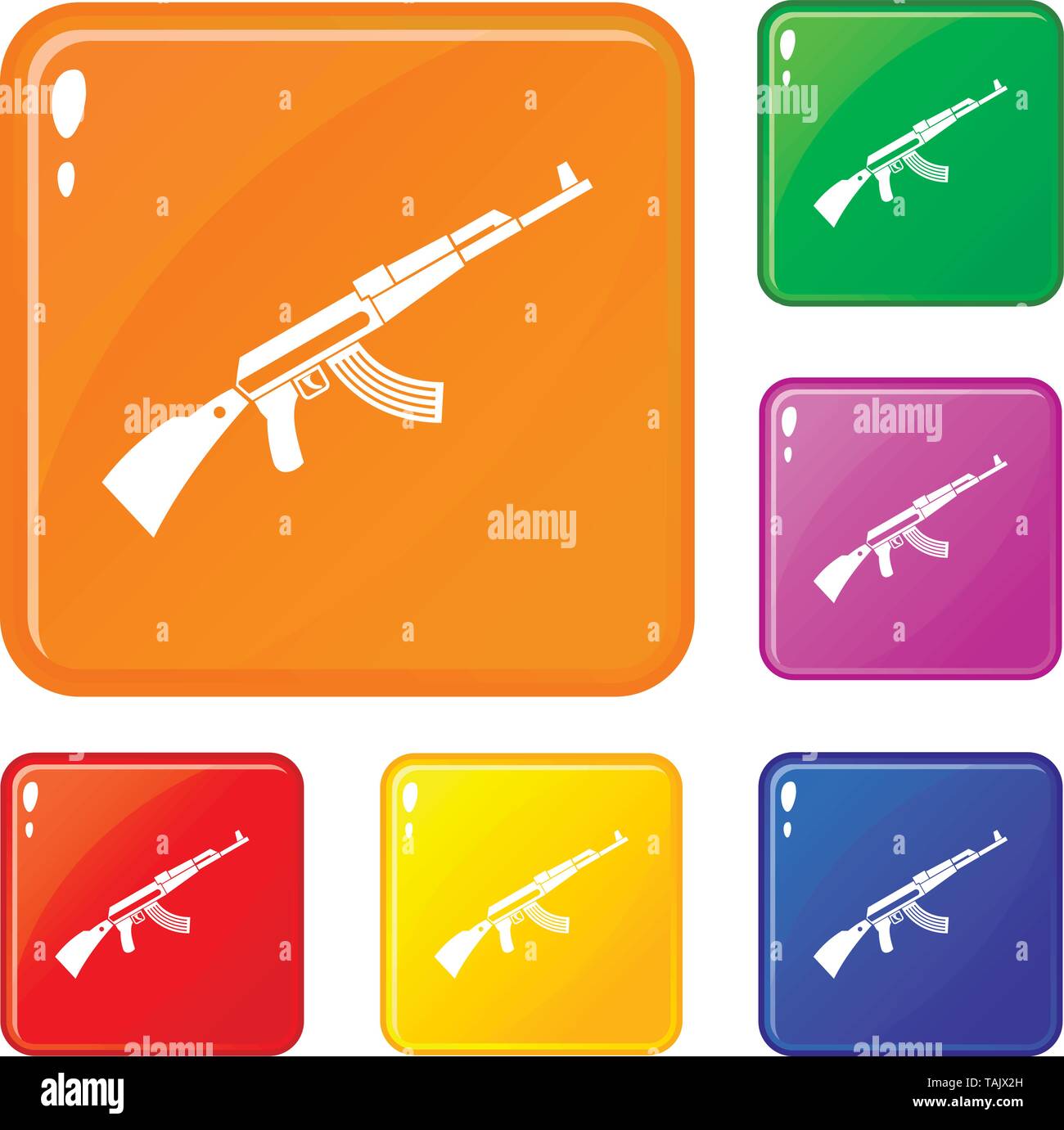 Kalashnikov machine icons set vector color Stock Vector Image & Art - Alamy