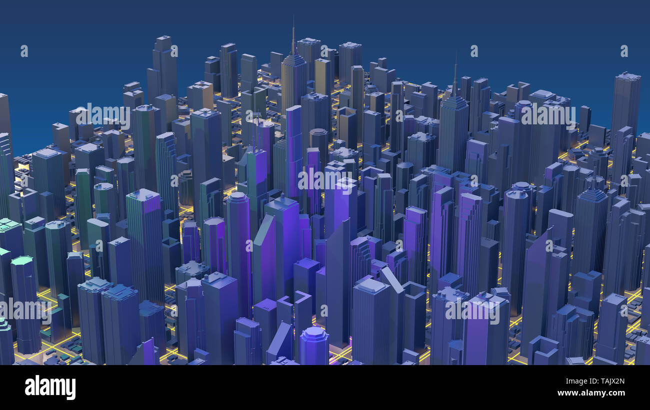 3d rendering mega city hi-res stock photography and images - Alamy