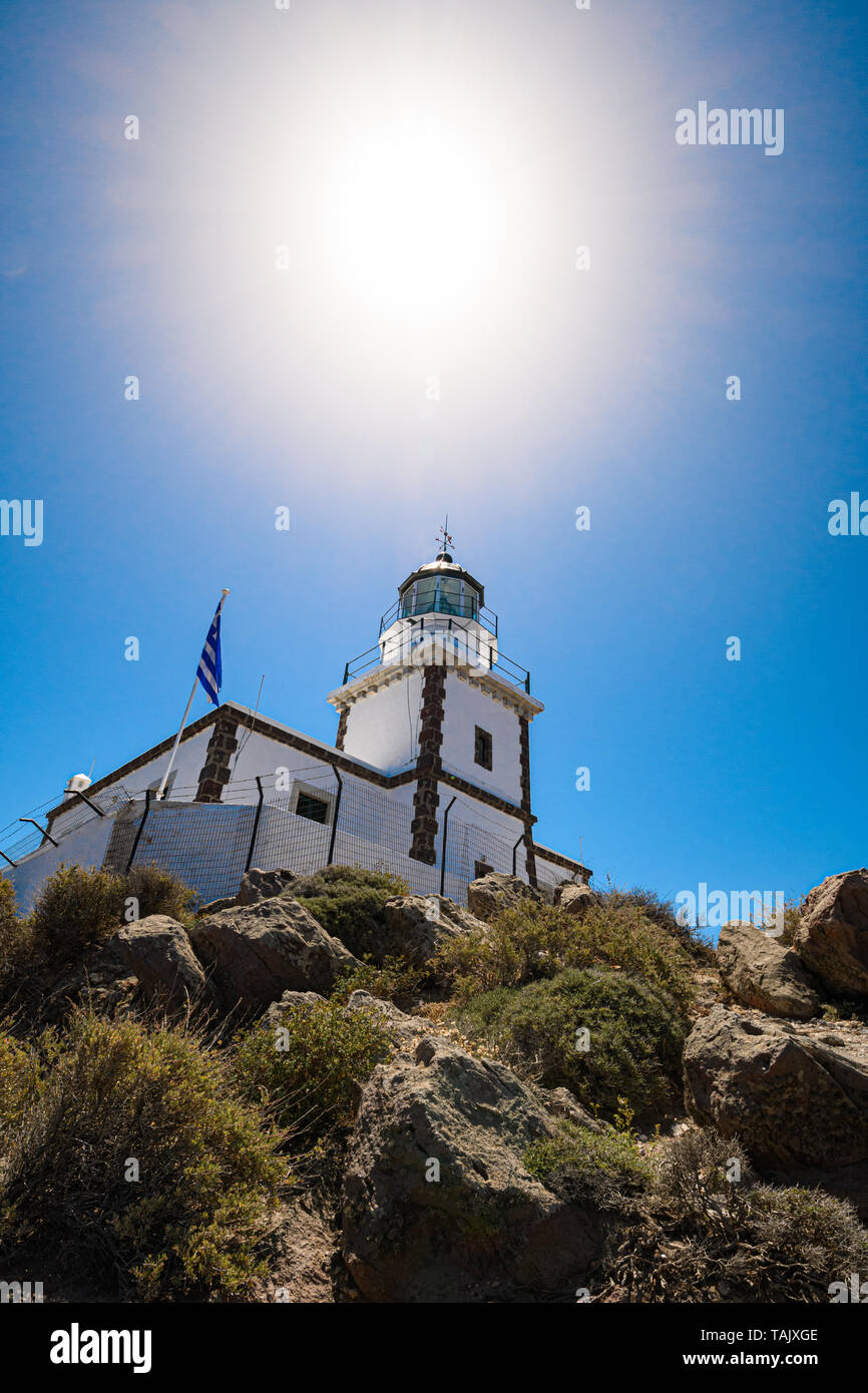 Faros at Akrotiri (faros akrotiriou) in Santorini, Greece Stock Photo ...
