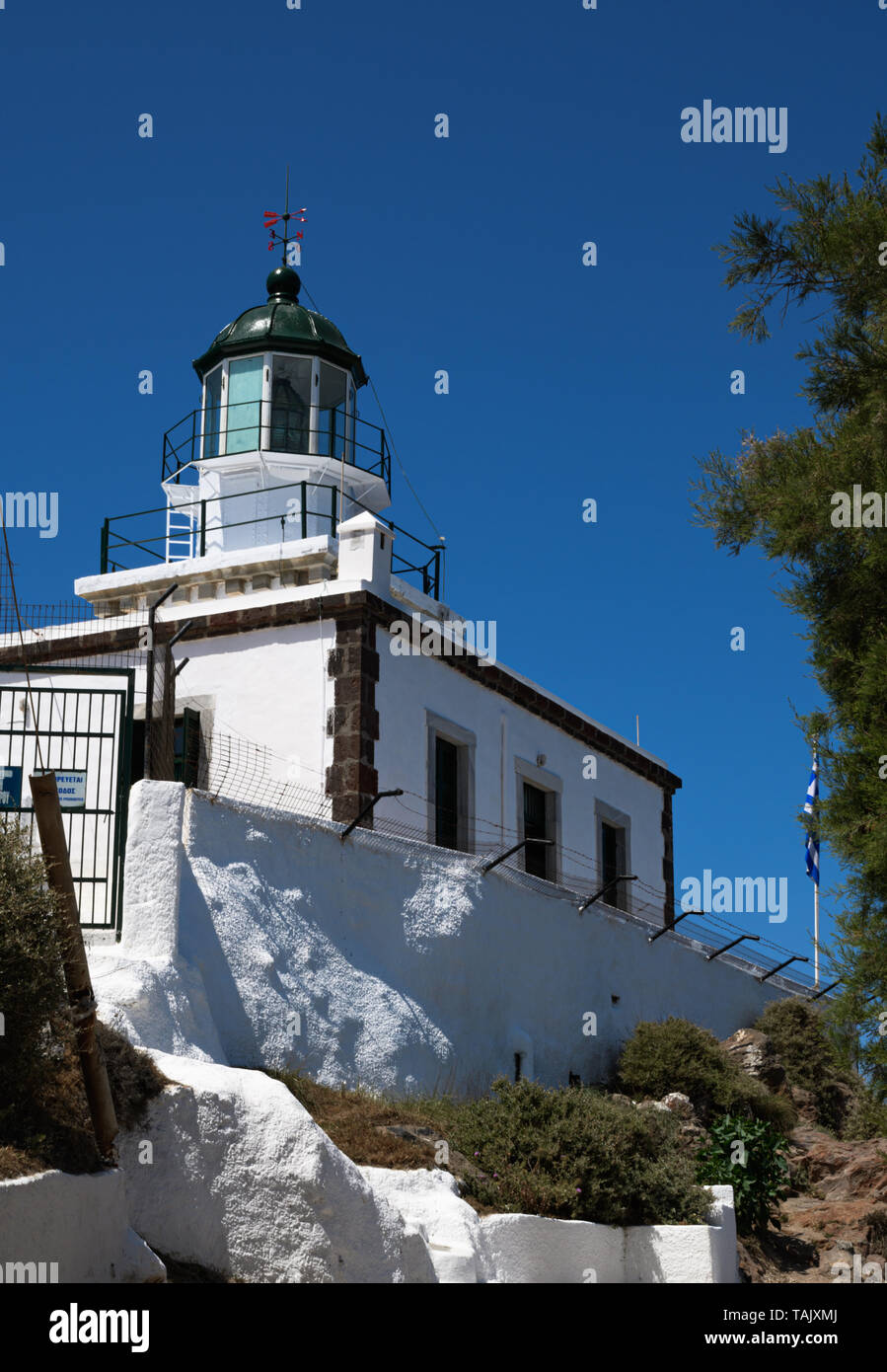 Faros at Akrotiri (faros akrotiriou) in Santorini, Greece Stock Photo ...