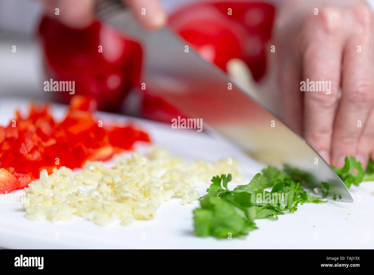 Vegetables hand cutting hi-res stock photography and images - Alamy