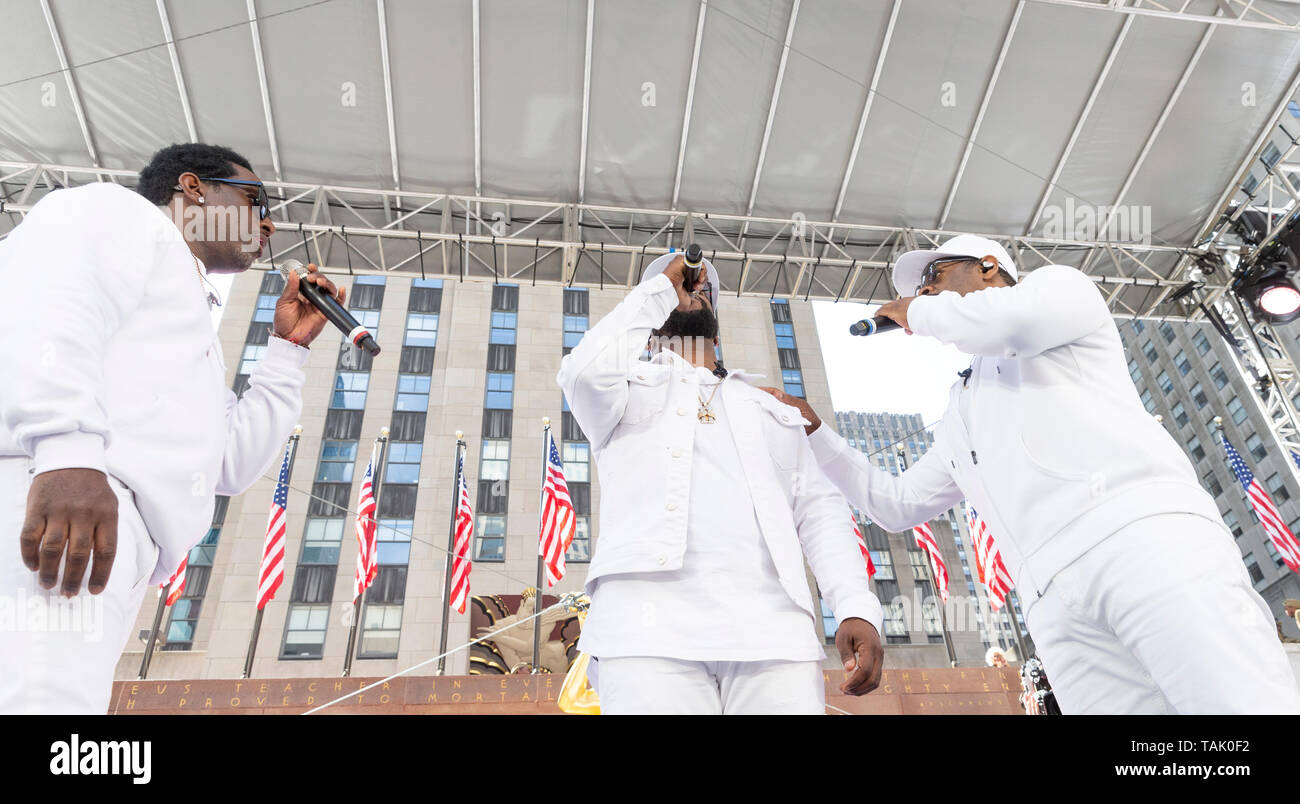 New York, NY - May 25, 2019: Boyz II Men group performs on stage during ...